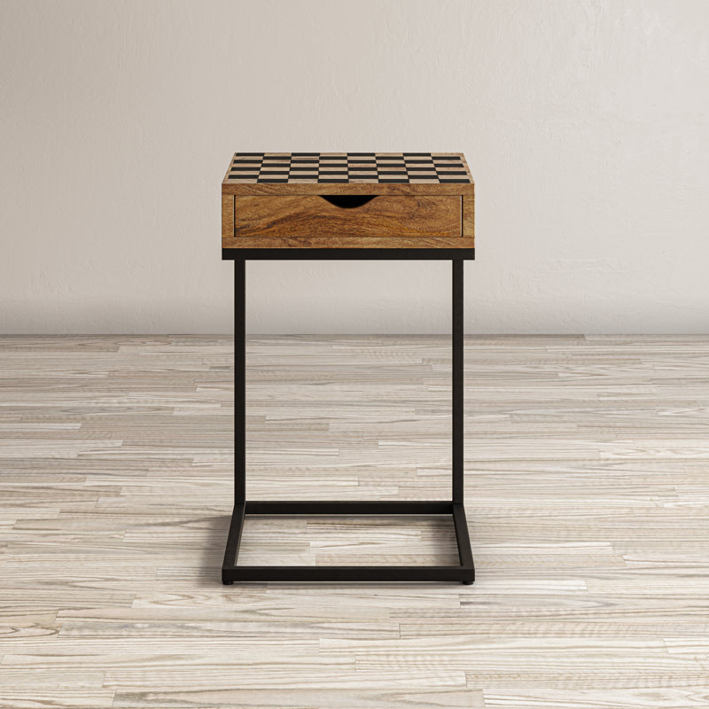 Ivy Bronx Bulloch Checkerboard End Table with Storage & Reviews | Wayfair