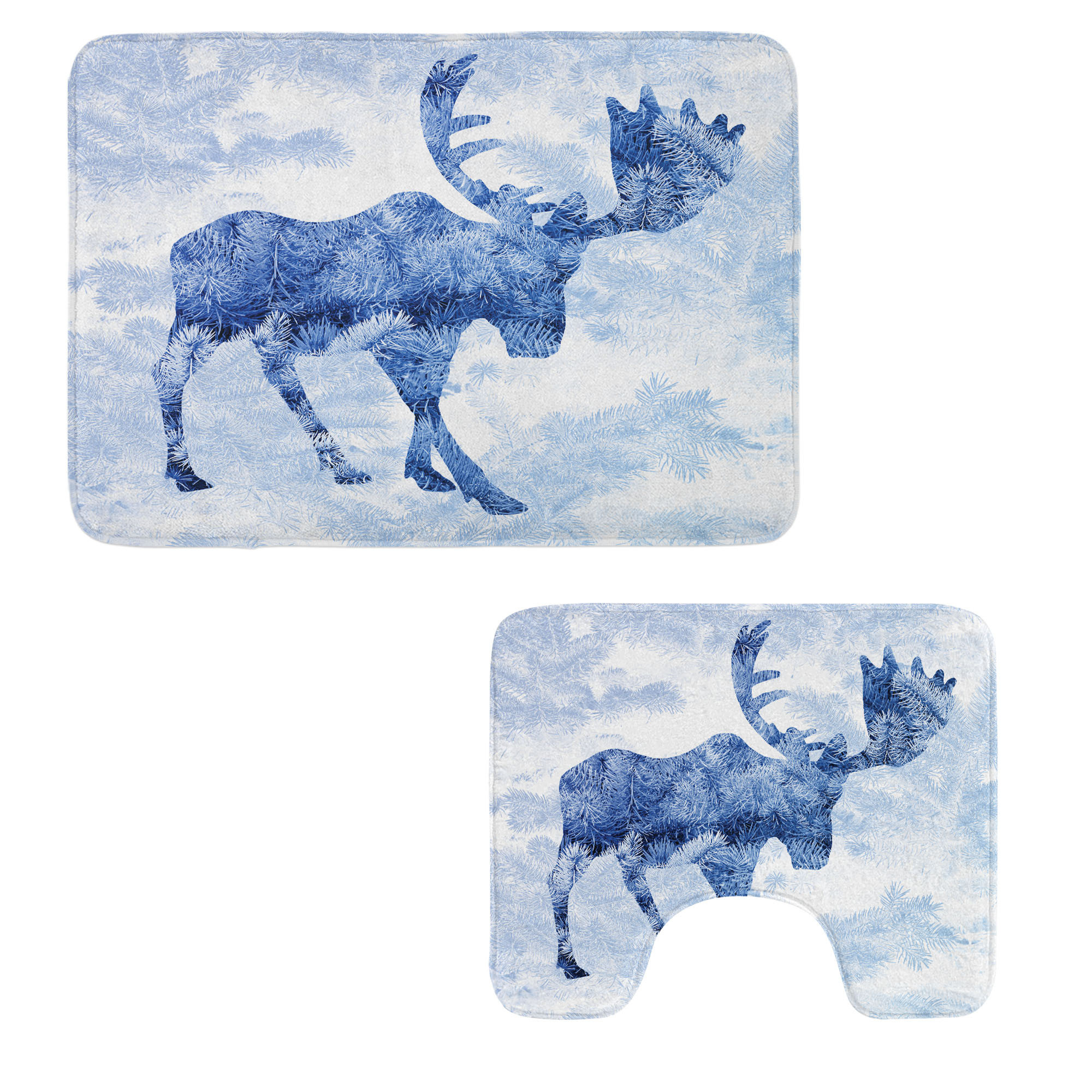 East Urban Home Moose Bathroom Rug Set 2 Pieces Rectangle & Contour ...