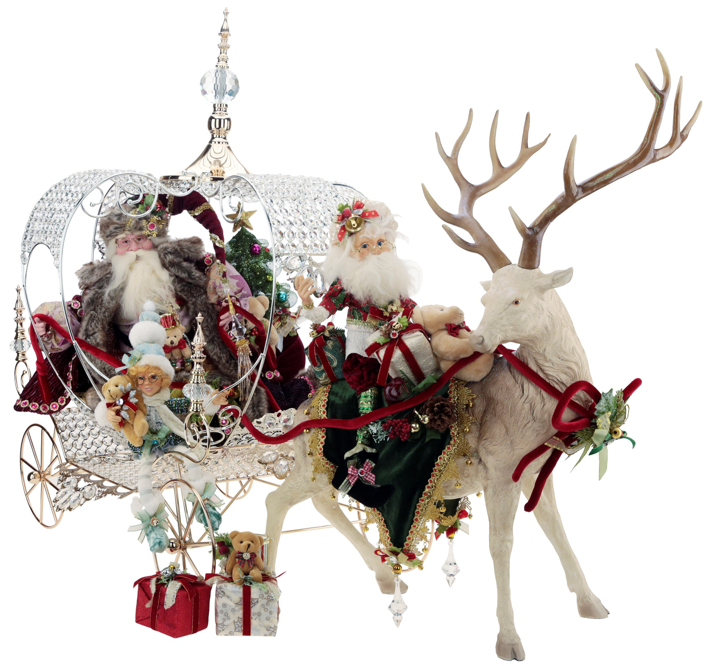 Mark Roberts Fairytale Santa With Deer And Carriage | Perigold