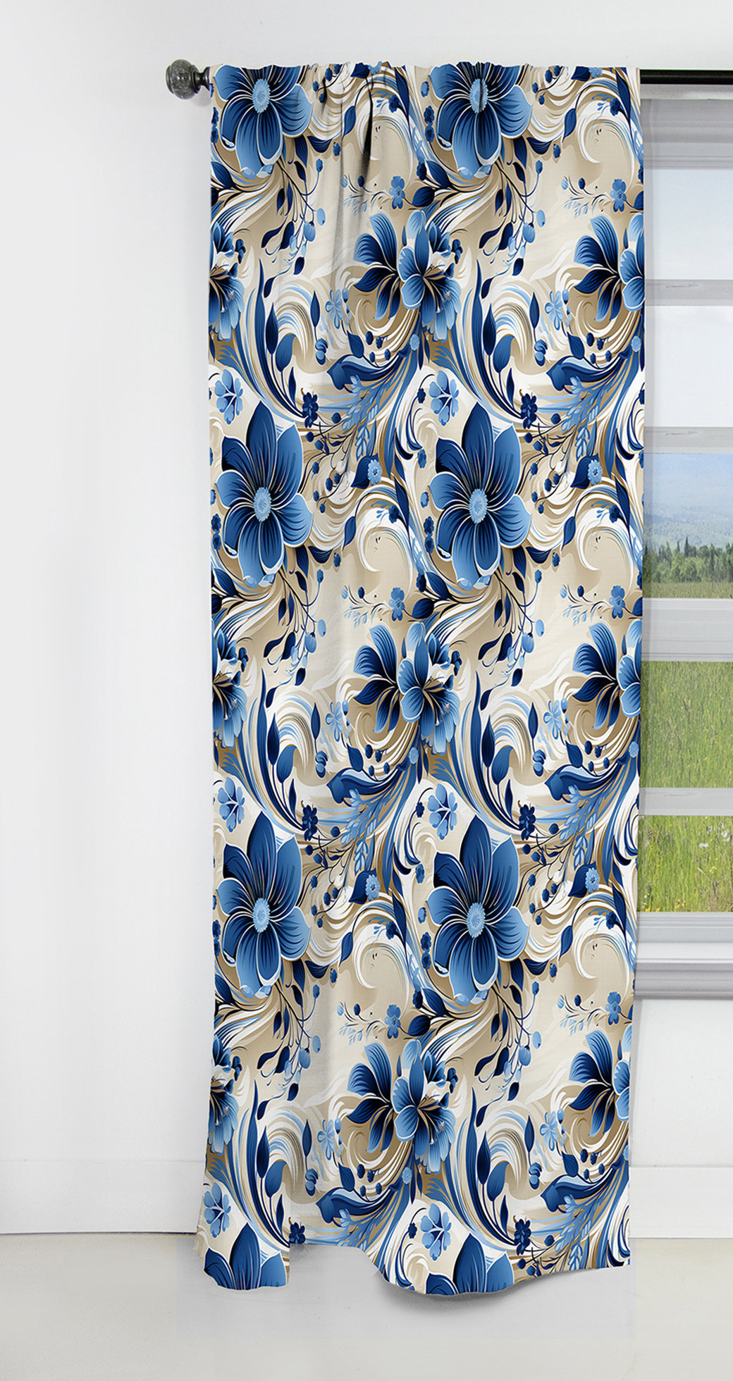 Design Art Scandinavian Simplicity Paisley Pattern I - Floral Curtain ...