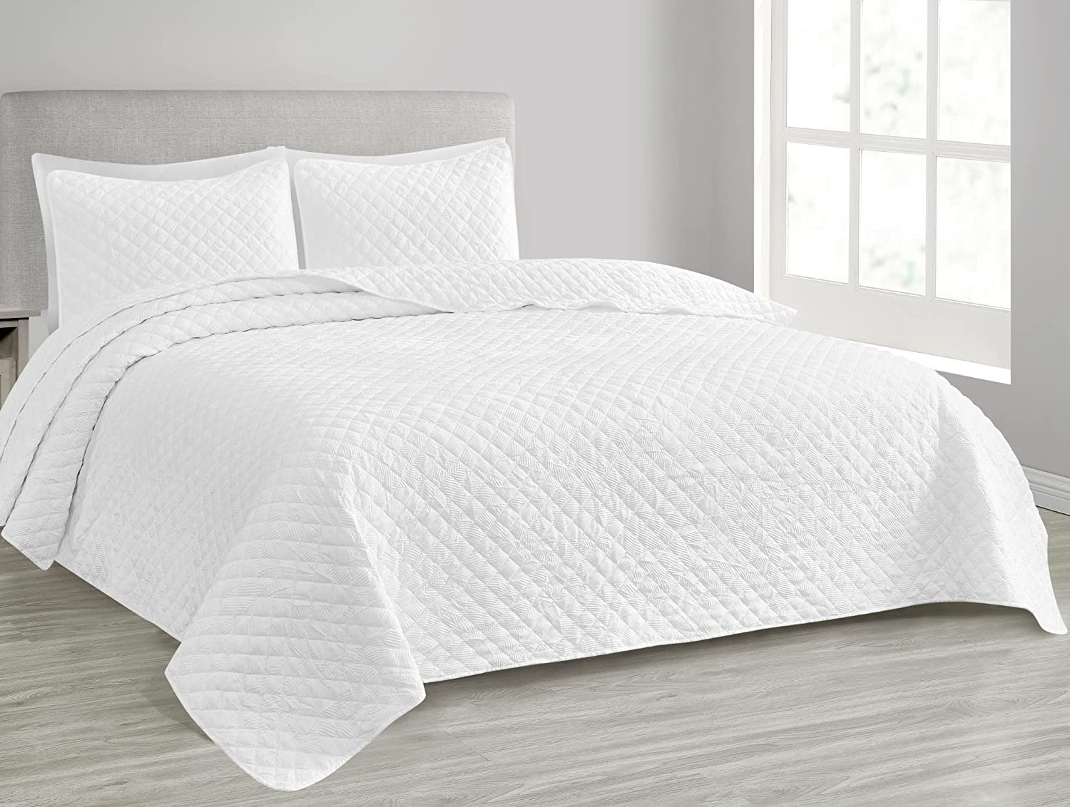 Chezmoi Collection Lightweight Diamond Stitch Coverlet Crinkle Textured ...
