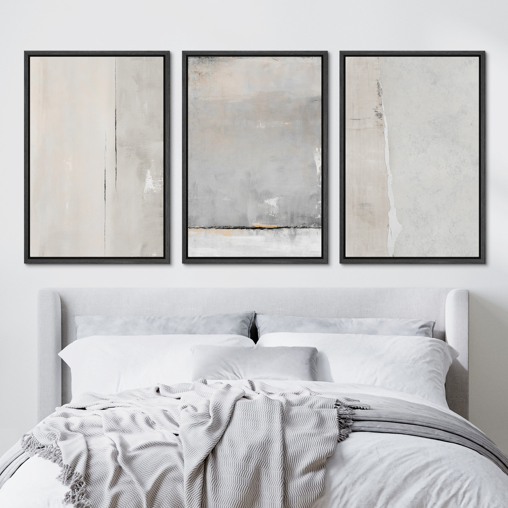 IDEA4WALL Minimal Landscape Muted Gray Grunge Effect Neutral Pictures ...