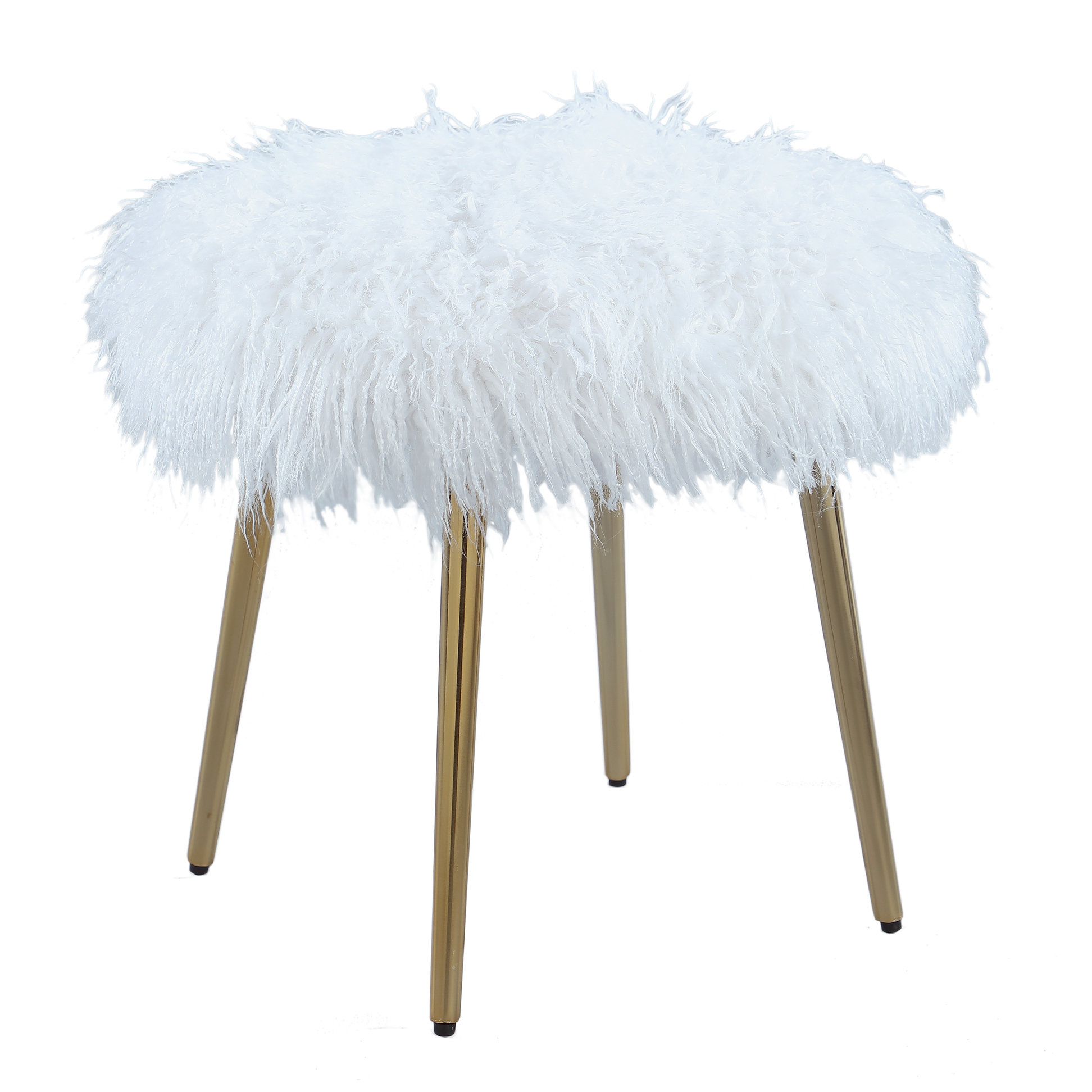 Mercer41 Fabulous White Faux Fur With Rose-gold Leg Designs Peculiar ...