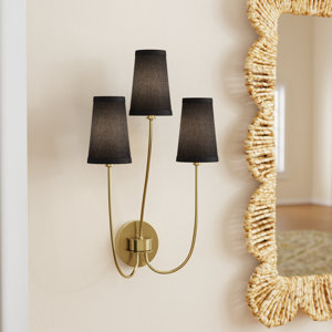 Birch Lane™ Revel 3 - Light Dimmable Brass Armed Sconce & Reviews | Wayfair