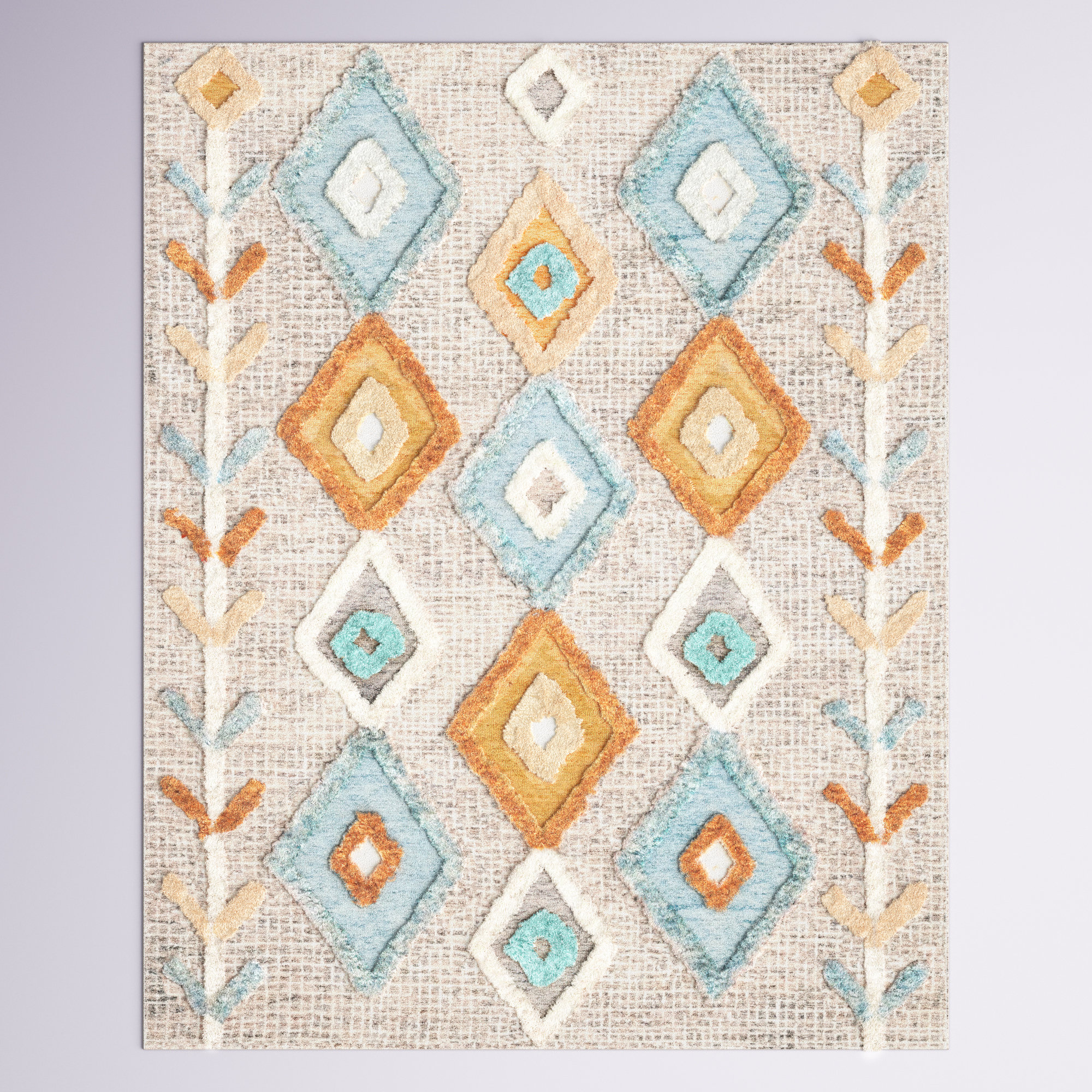 Mistana™ Baby & Kids Macy Handmade Tufted Wool Gray/Light Blue Rug ...