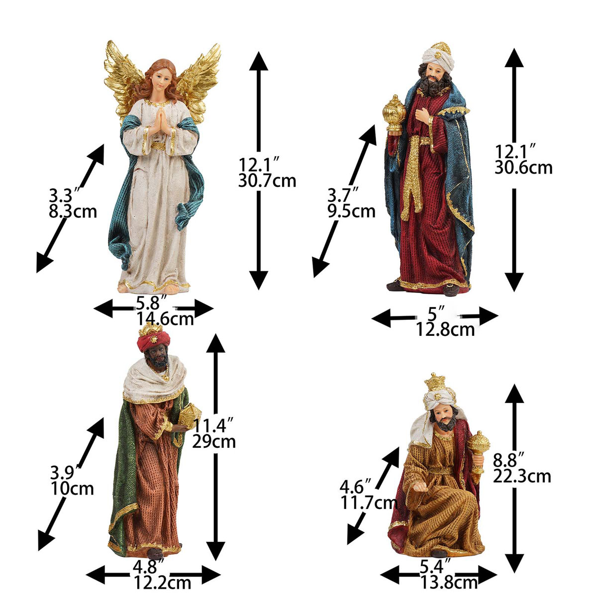 The Holiday Aisle® Nativity Set Christmas Indoor 12 inch 12 Pcs Scene ...