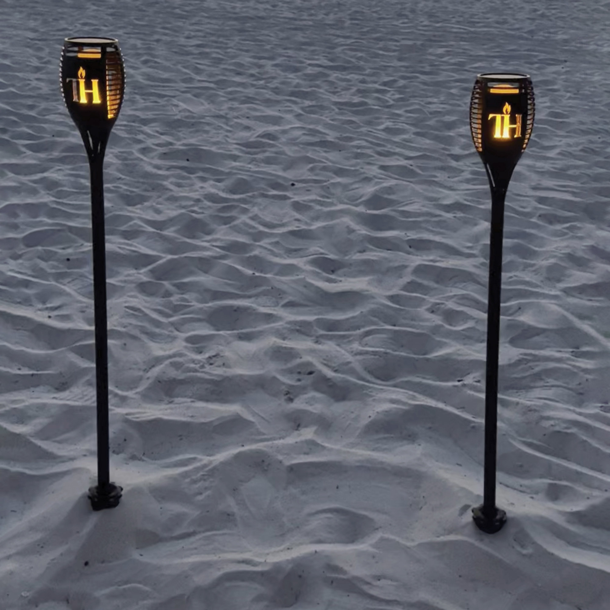 Tierra Garden Tiki-Inspired Solar Flame Torch Light Set (2-Pack) | Wayfair