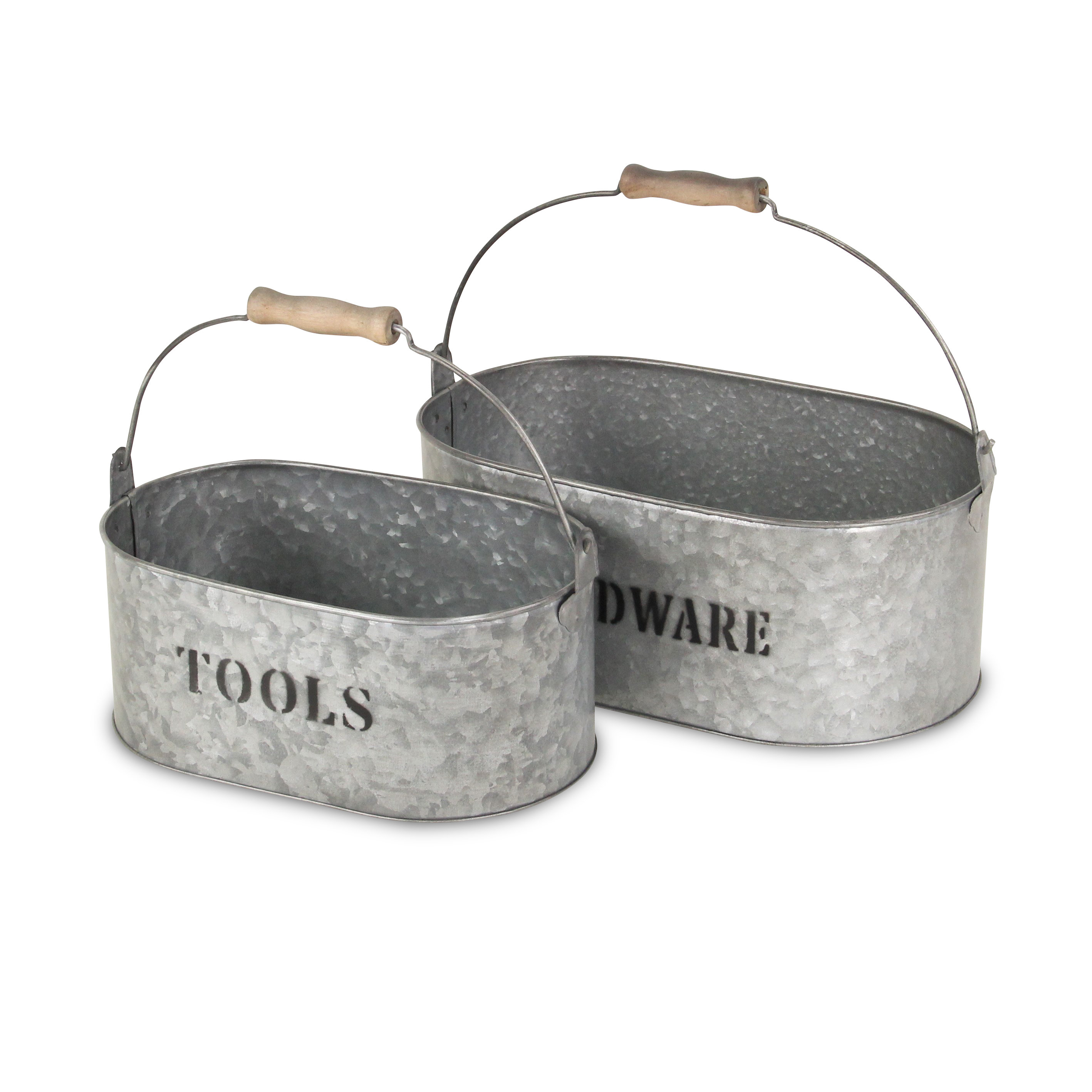 Cheungs Galvanized Metal Caddy 2 Piece Bucket - Wayfair Canada