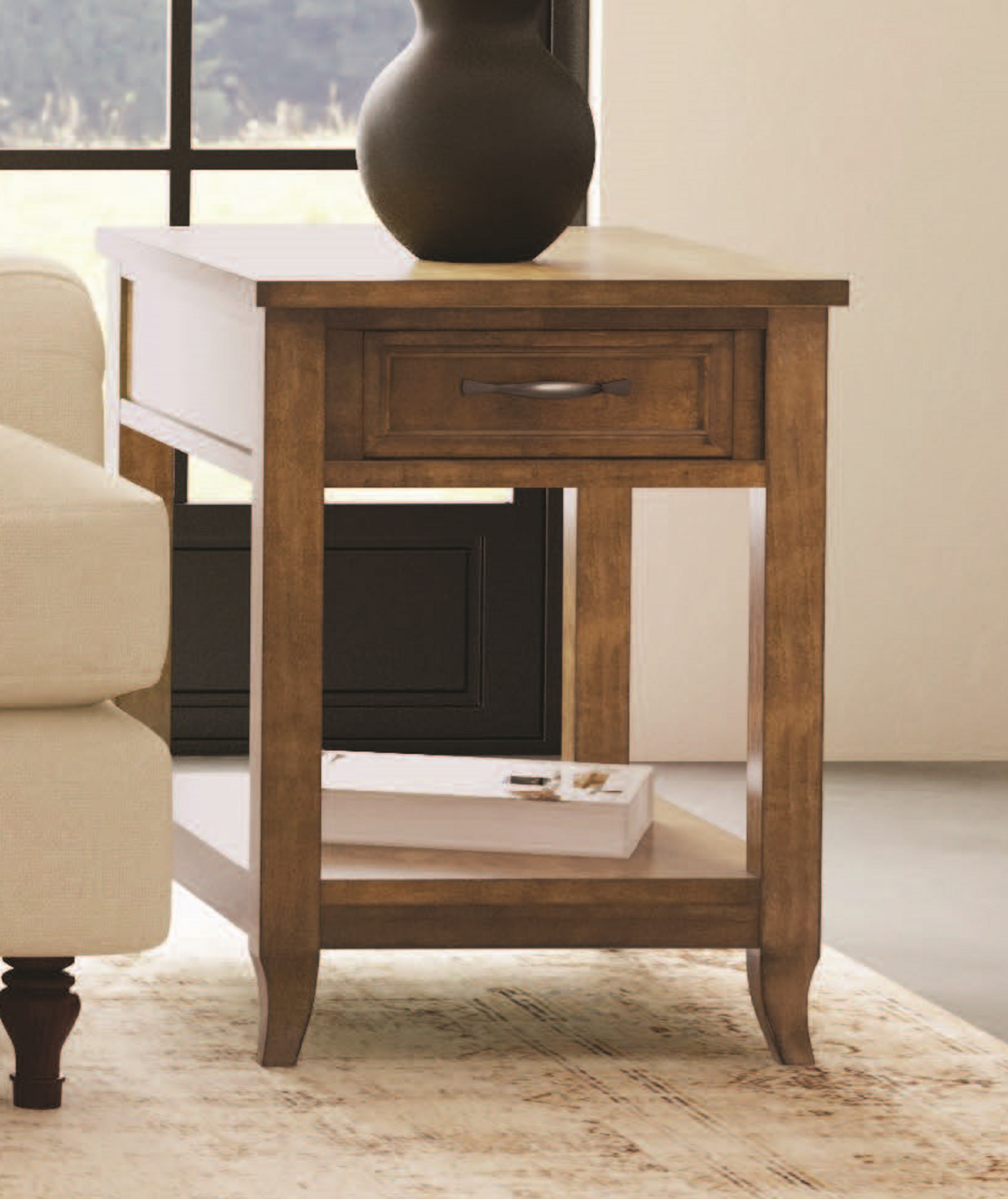 Lark Manor™ Eufemia Almond Wood Rectangular End Table | Wayfair