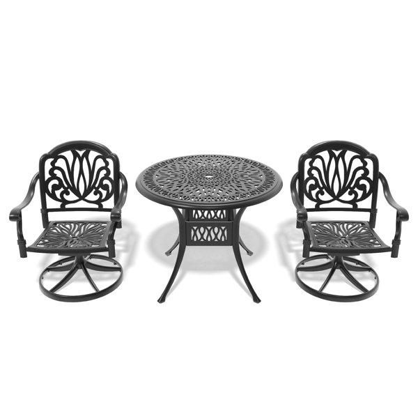 MIRROR FLY 7-Piece Rectangle Cast Aluminum Outdoor Patio Dining Set ...