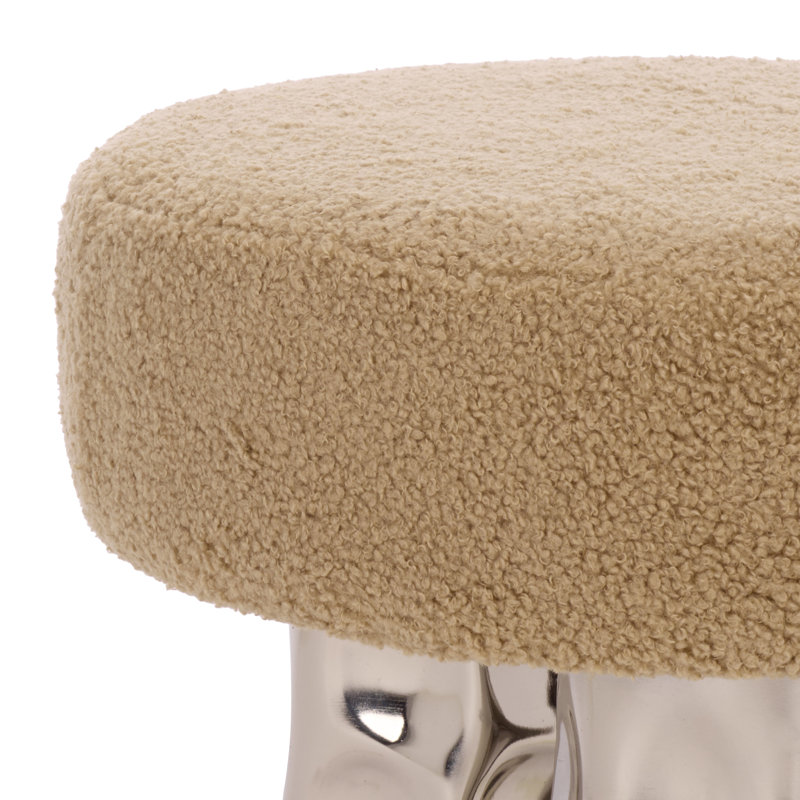 Wrought Studio™ Aubrie Teddy Fabric Stool | Wayfair