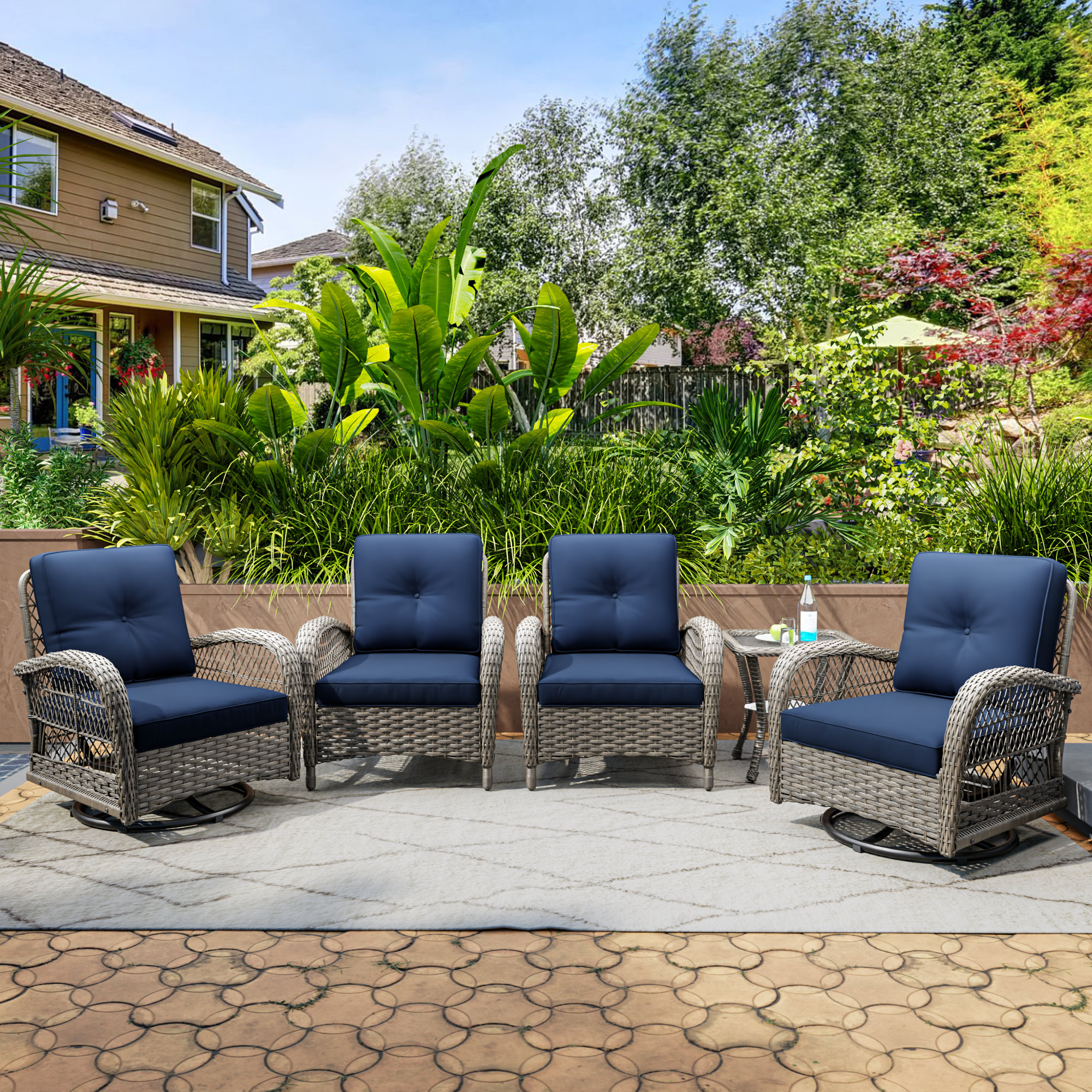Bay Isle Home™ Hanalei 5 Piece Multiple Chairs Seating Group with ...