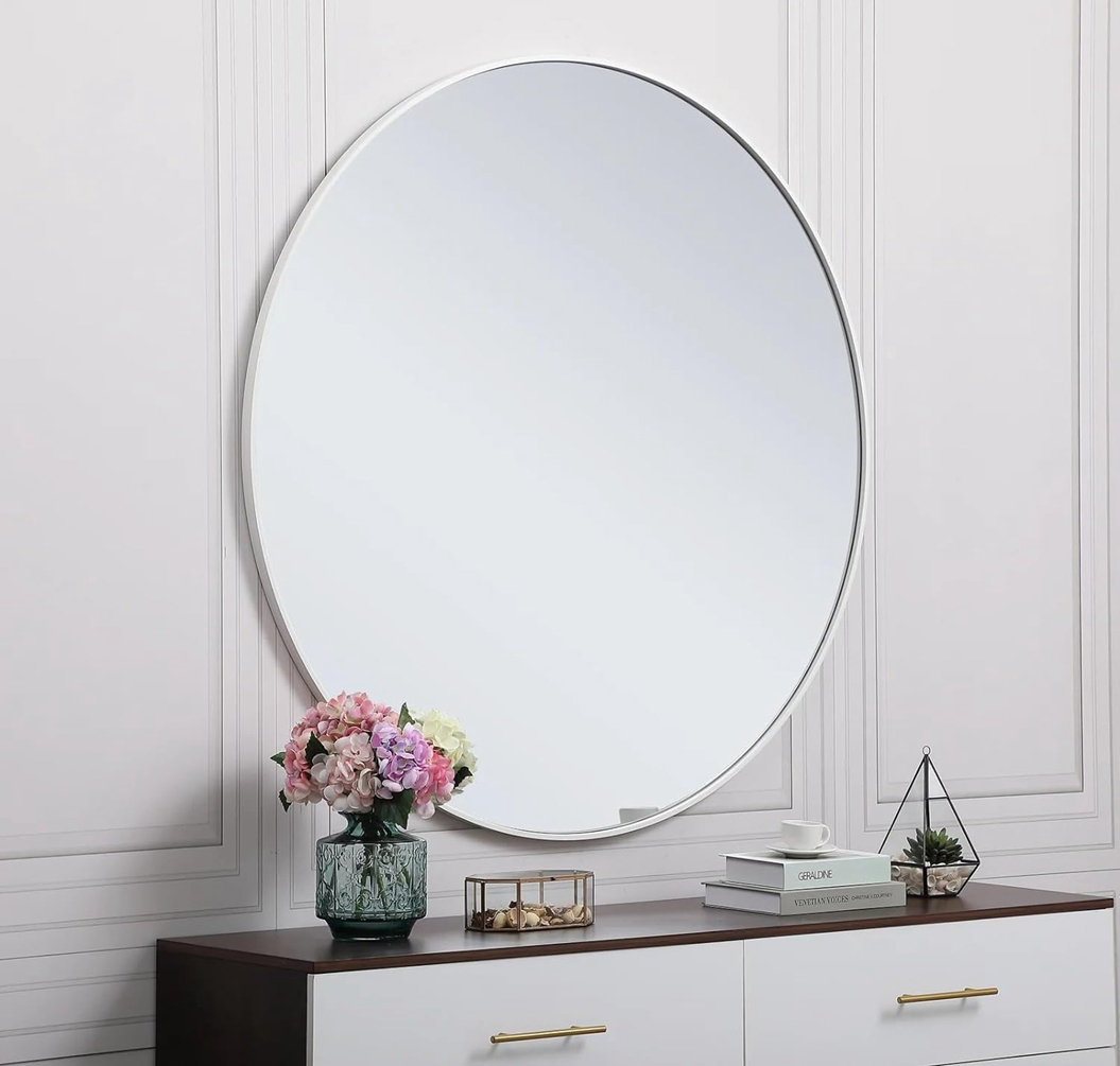 Latitude Run® Veleer Aluminum Round Mirror | Wayfair