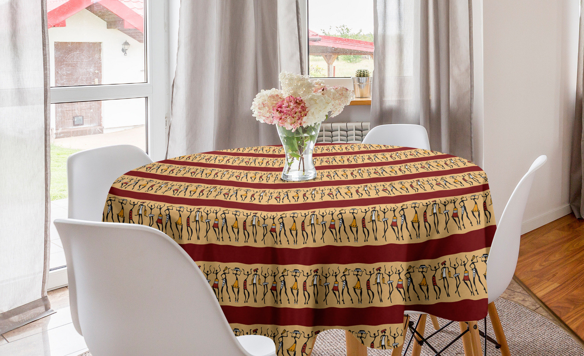 East Urban Home Ambesonne African Round Tablecloth, Native Indigenous ...