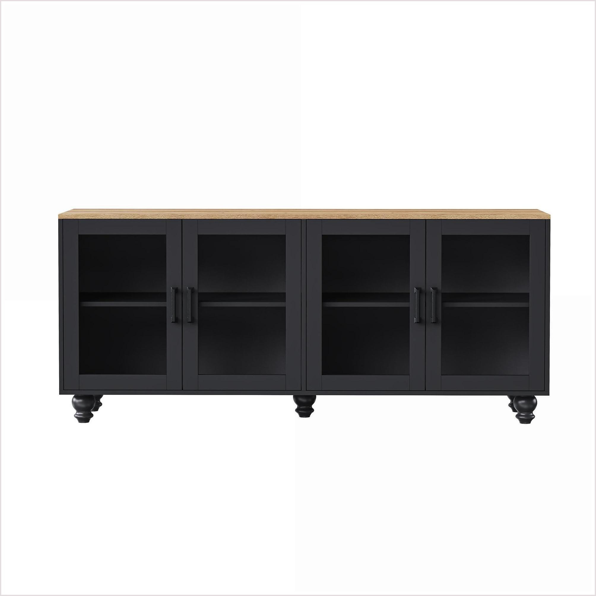 Ophelia & Co. TV Furniture Farmhouse TV Stand with Tempered Glass Doors ...
