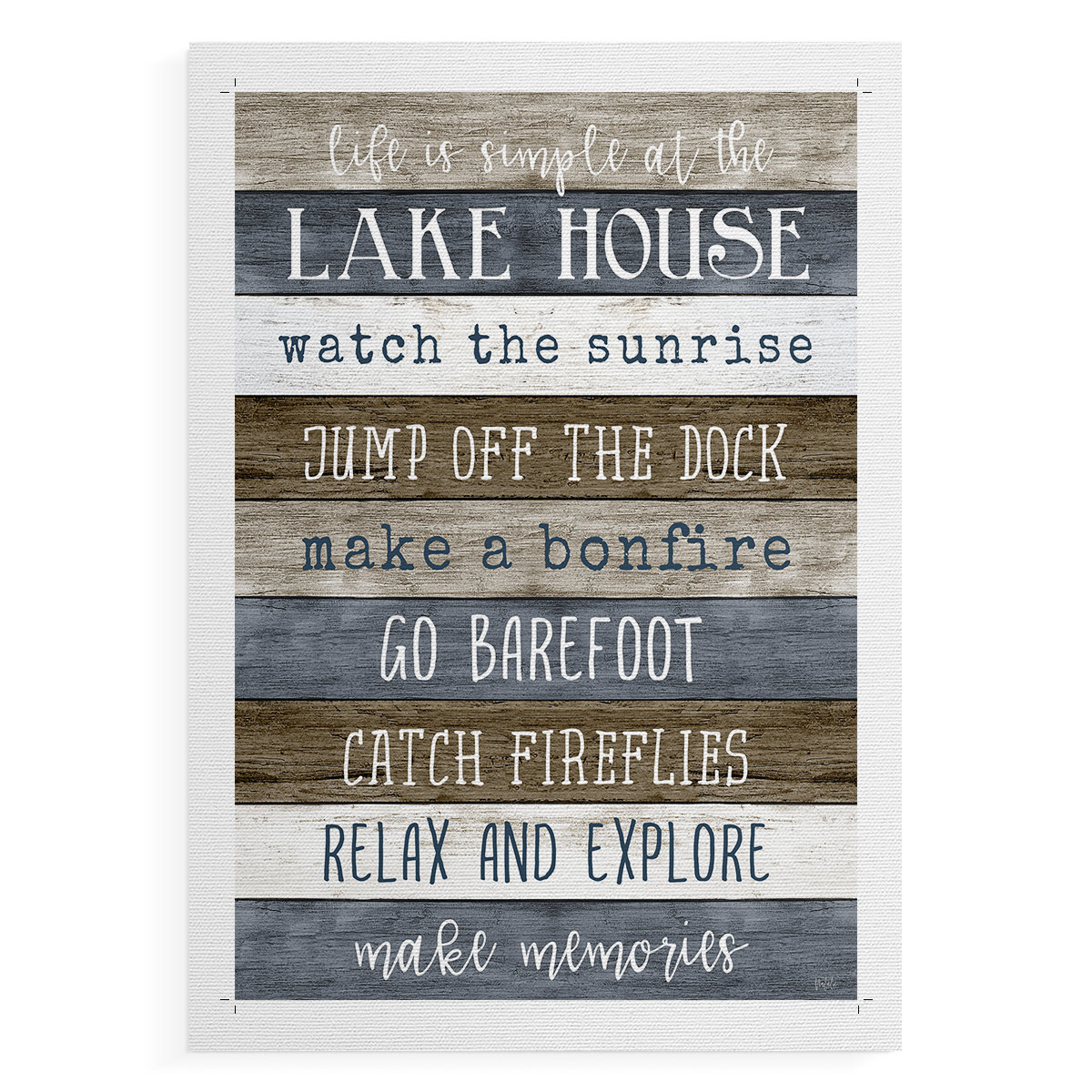 Ophelia & Co. Simple Lake Rules -Canvas Print Only - NOT FRAMED | Wayfair