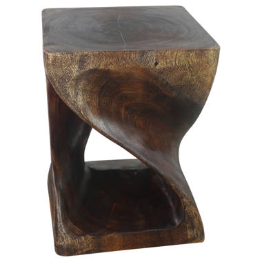 Loon Peak® Hasanah Solid Wood Top Abstract End Table | Wayfair