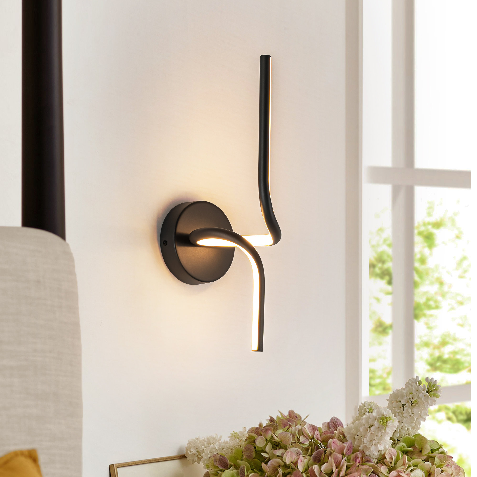 Ebern Designs Lunoro 1 - Light Dimmable Arc LED Vanity Light | Wayfair