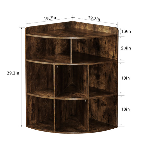 Wade Logan® Cayhlin 3-Tier Corner Bookcase Cabinet with 8 Cubbies ...