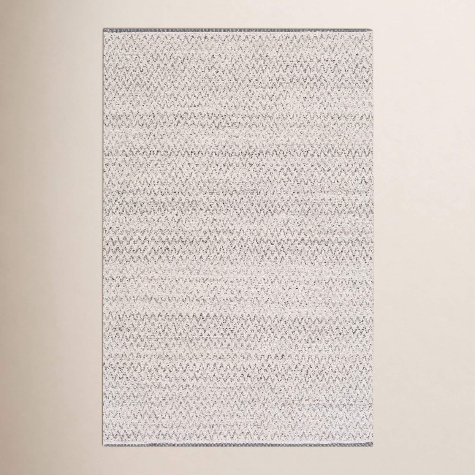 Birch Lane™ Ronan Chevron Handmade Slate/White/Ink Blue Indoor ...