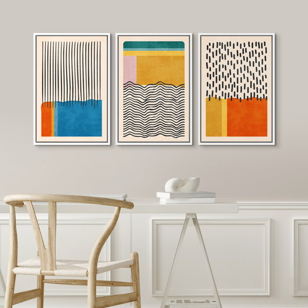 IDEA4WALL Abstract Vibrant Color Blocks Mid-Century Vibrant Color Block ...