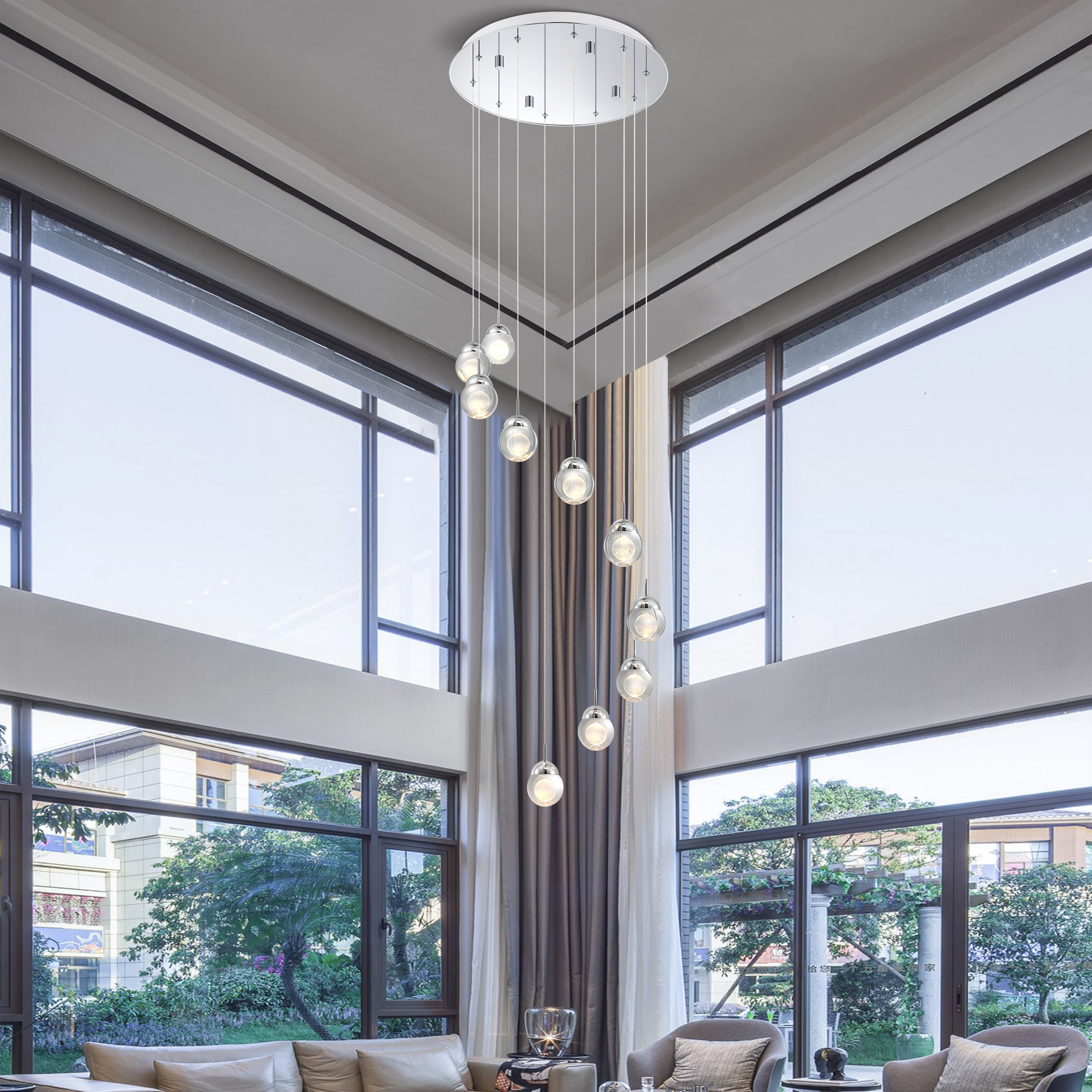 Brayden Studio® 10-light Led Chandelier Chrome Chandelier Modern ...