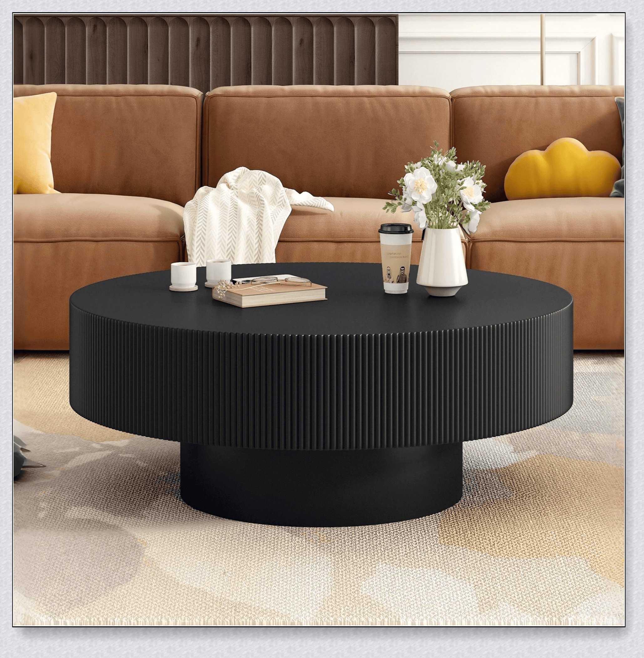 George Oliver Elegant Easy Assembly Round Coffee Table With 6.8 Inch ...