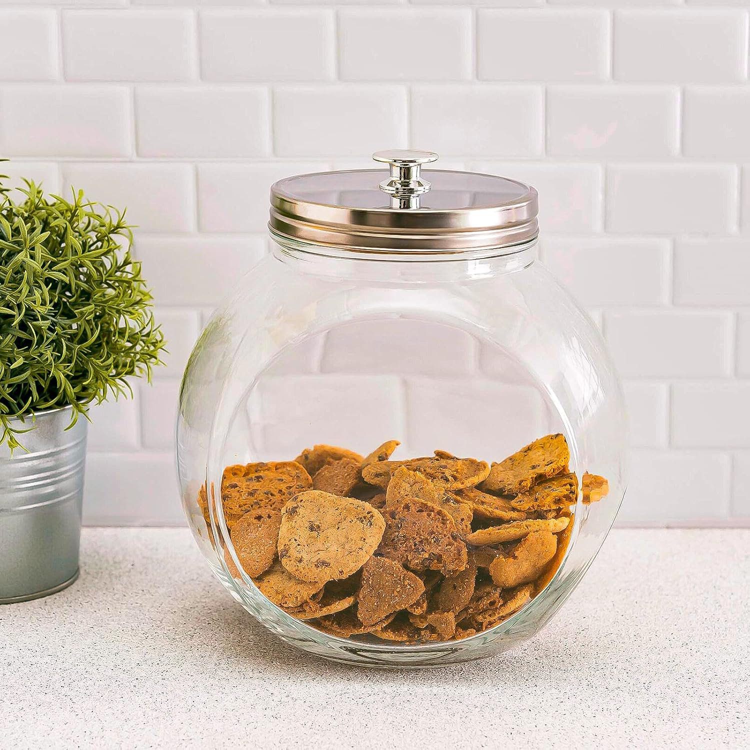 Ebern Designs Glass Cookie Jars For Kitchen Counter (3 Pack) 75Oz Food ...