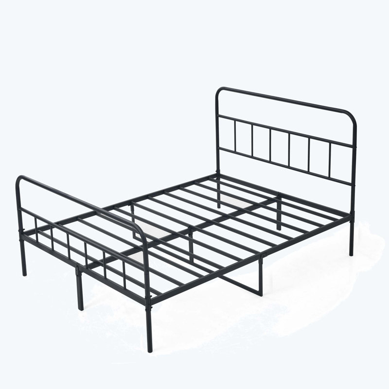 Winston Porter Wrought Iron Bed Frame, Metal Bed Frame, Iron Platform ...
