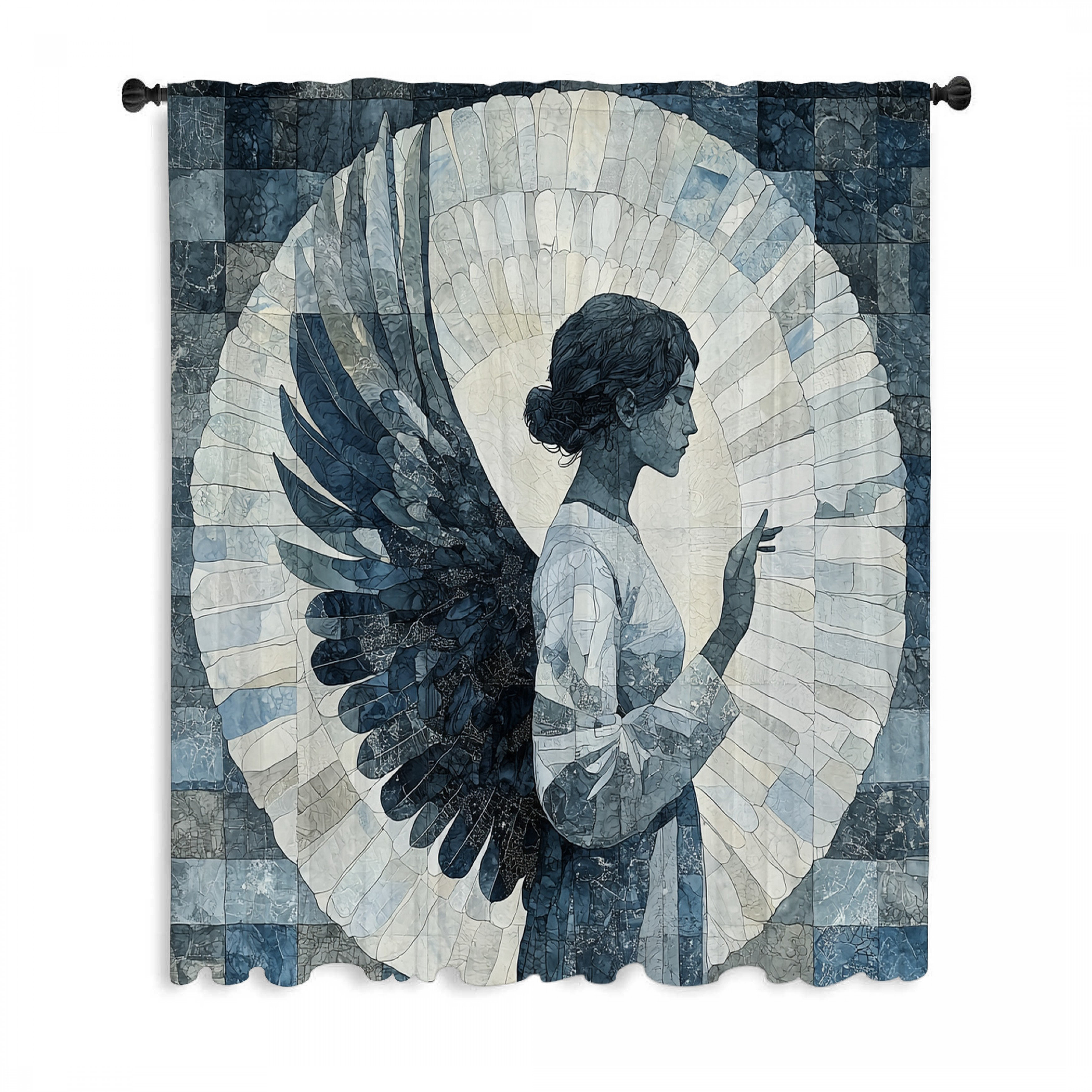 Dakota Fields Angel Figure Window Curtains, Mythical Blockout & Sheer ...