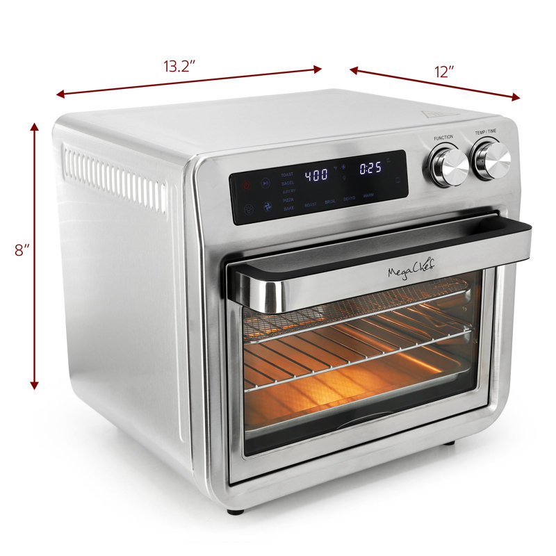 MegaChef 25 Liter Digital Electric Multi-Function Air Fryer and Counter ...