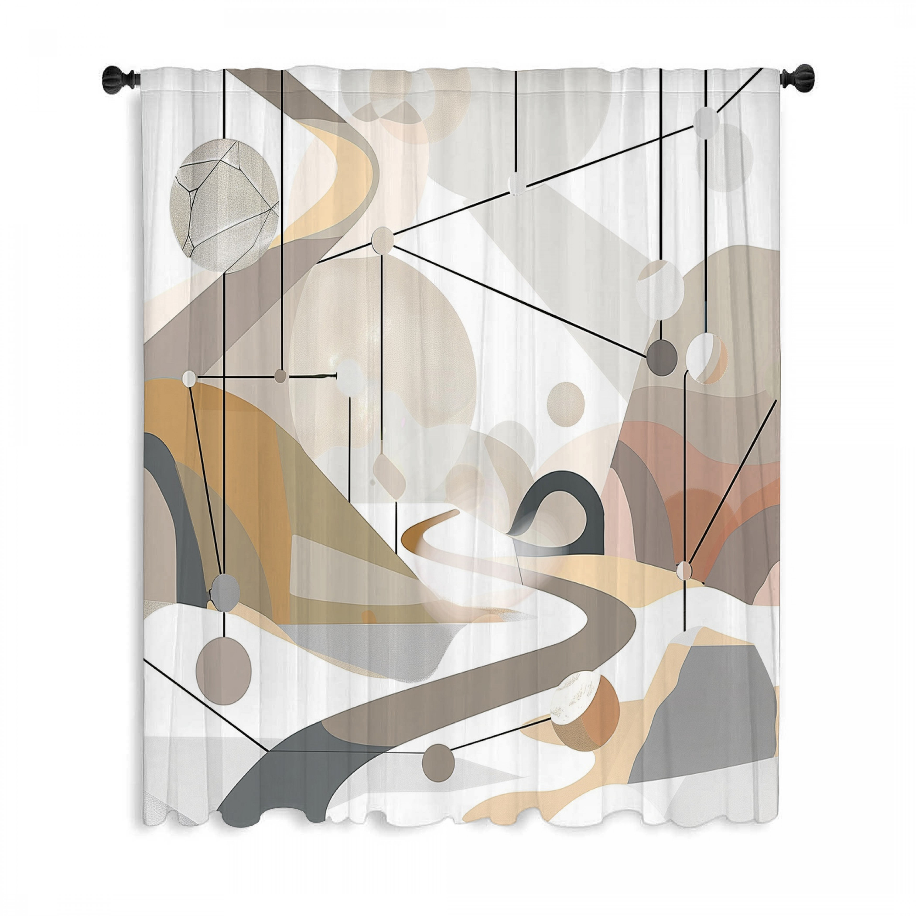 Dakota Fields Abstract Pathways Window Curtains, Abstract Blockout ...