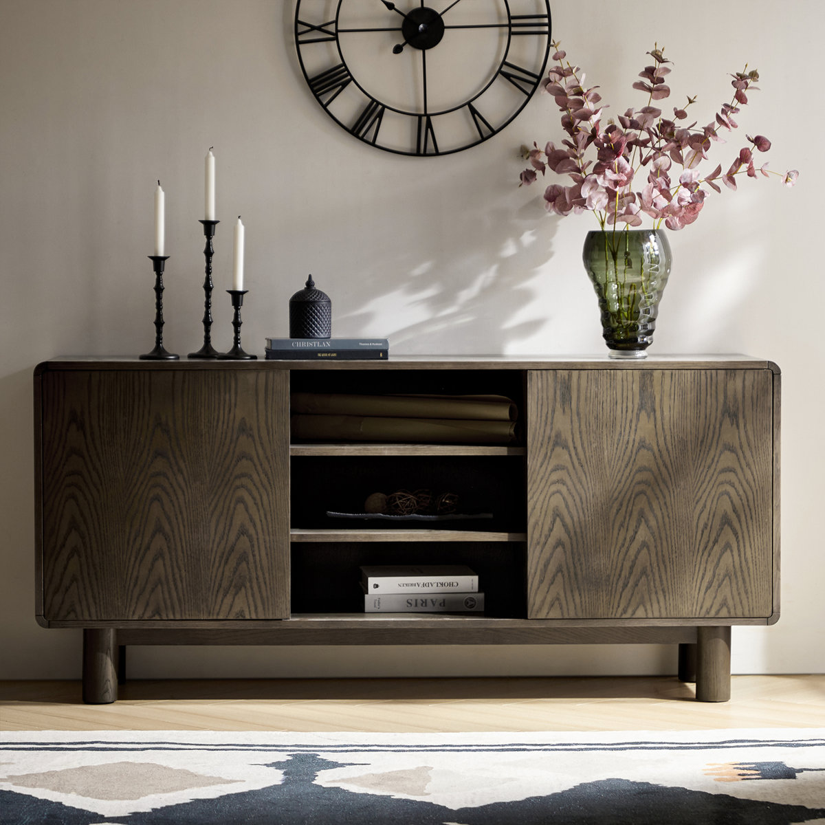 Ebern Designs Dorli 65" 2-Door Solid Wood Fully Assembled Sideboard ...