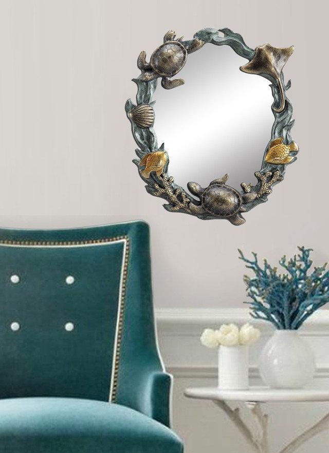 Beachcrest Home™ Turtles and Sealife Wall Mirror | Wayfair