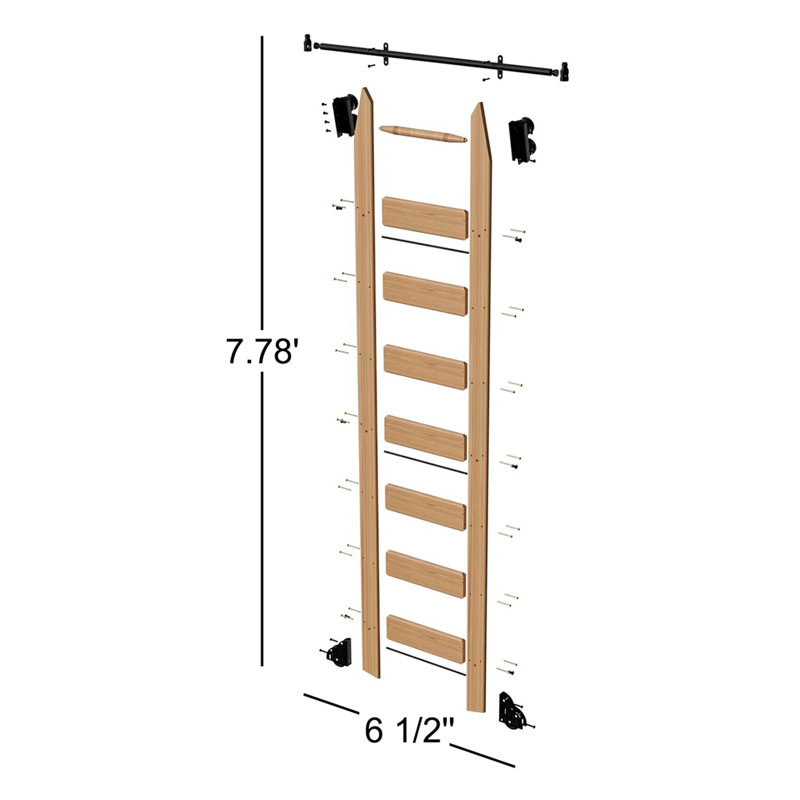 WFX Utility™ Bassford Rolling Library Ladder Hardware Kit with 7.78 ...
