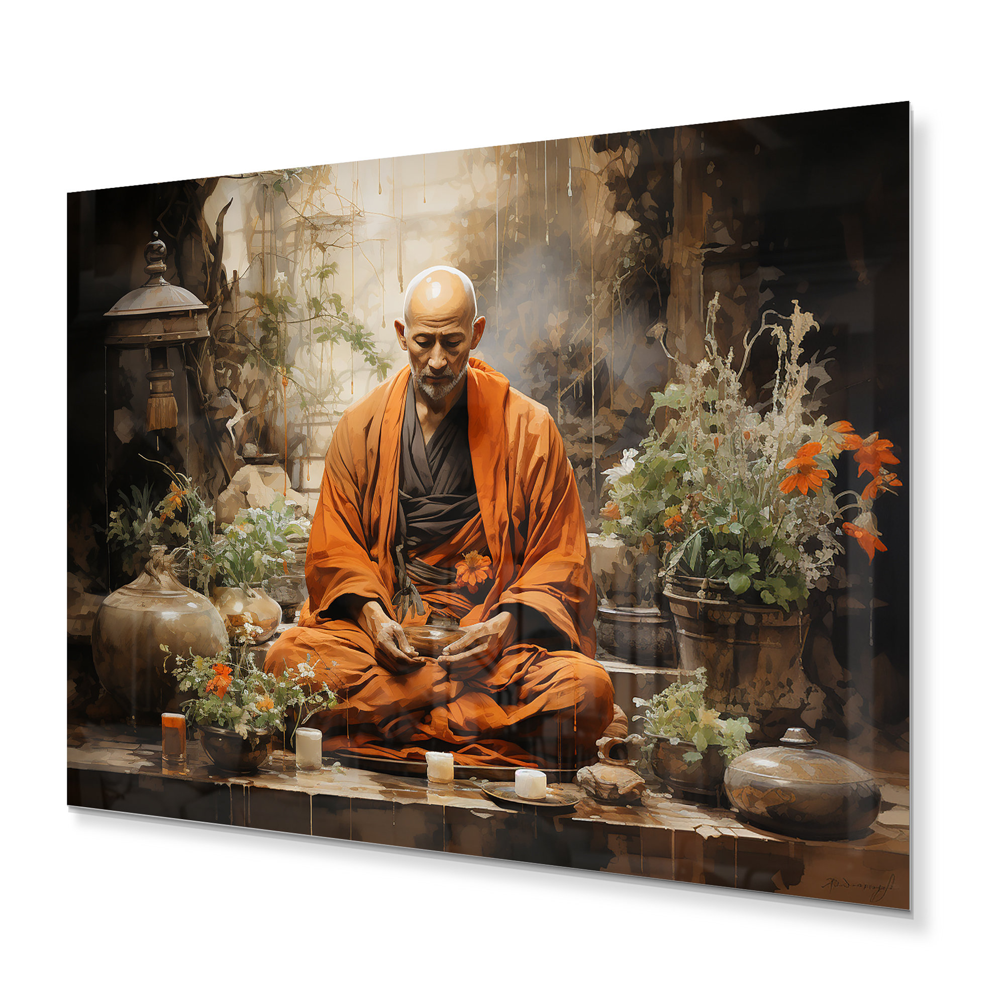 Winston Porter China Art Monks Meditation - People Metal Wall Decor ...