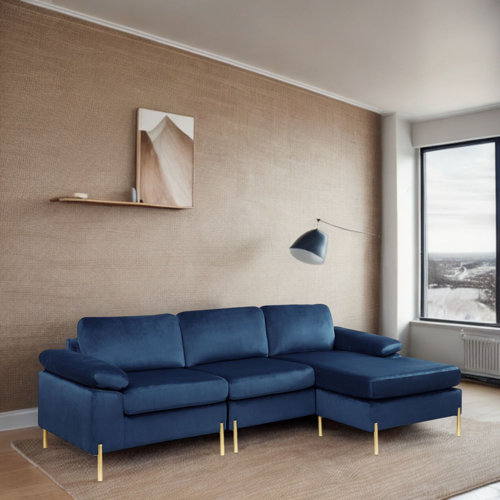 Mercer41 Seph 2 - Piece Velvet Sectional | Wayfair