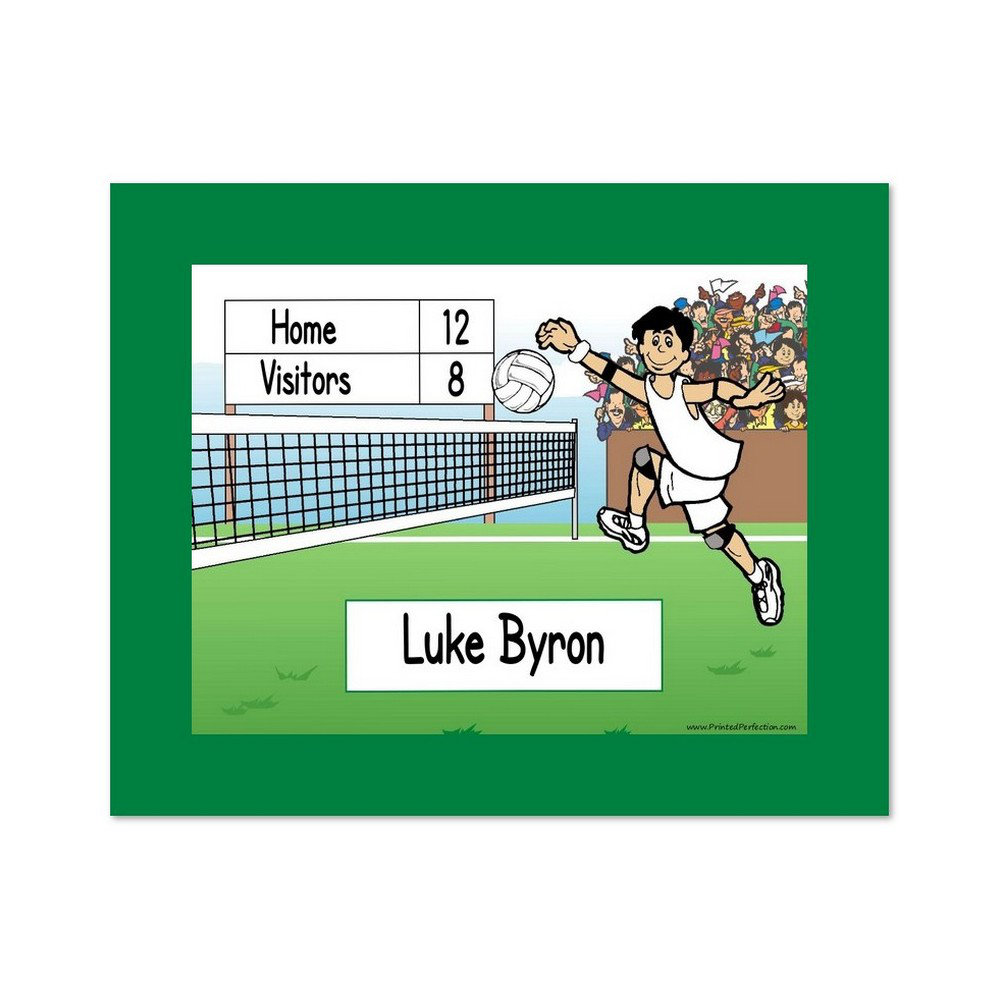 Printed Perfection Personalized Volleyball Player - Male Cartoon ...