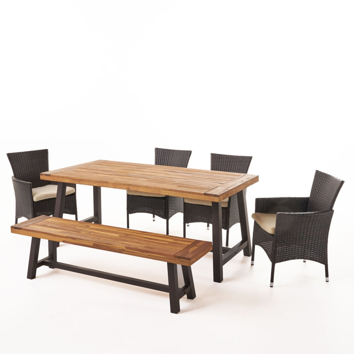 Latitude Run® Lebo Rectangular 6 - Person 71" Long Dining Set with ...