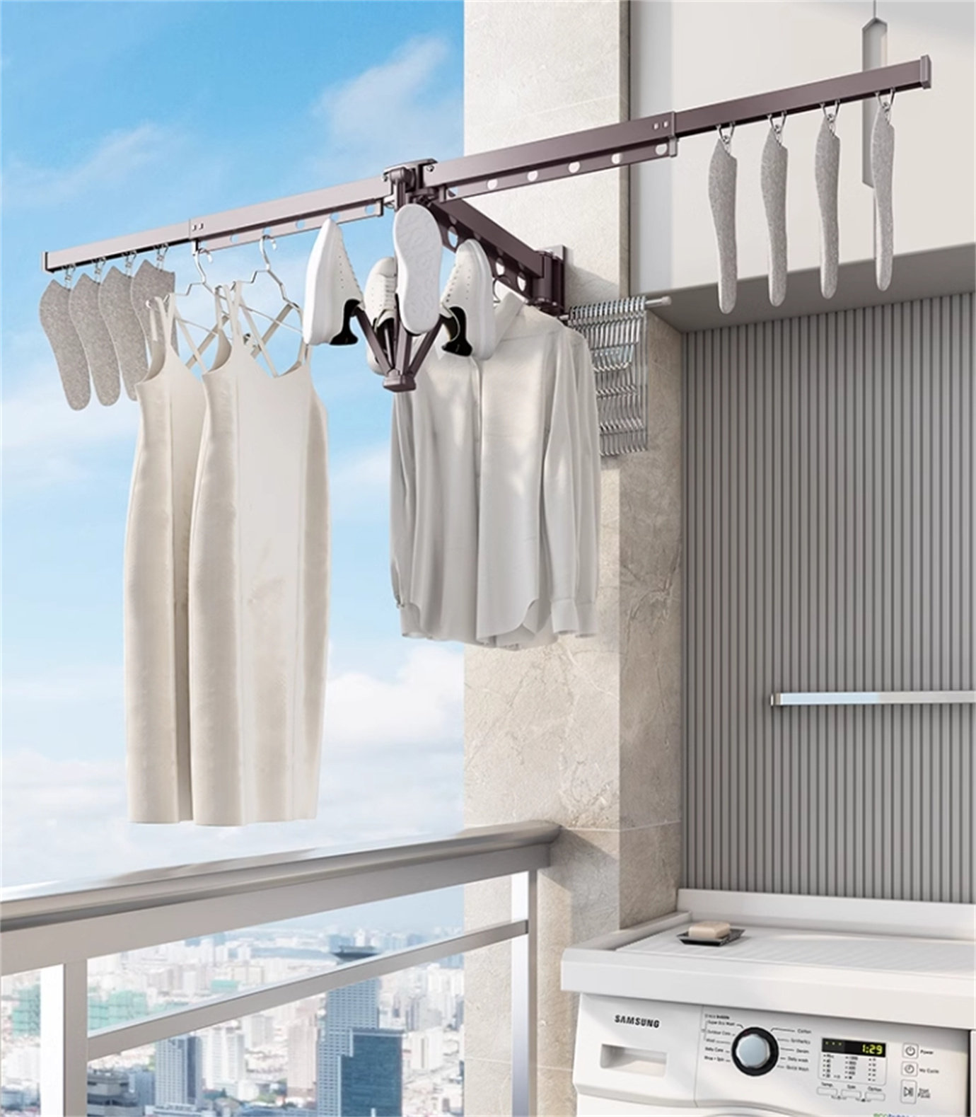 Meta Tarmor Spacemaster Pro Retractable Folding Clothes Rack - Wayfair ...