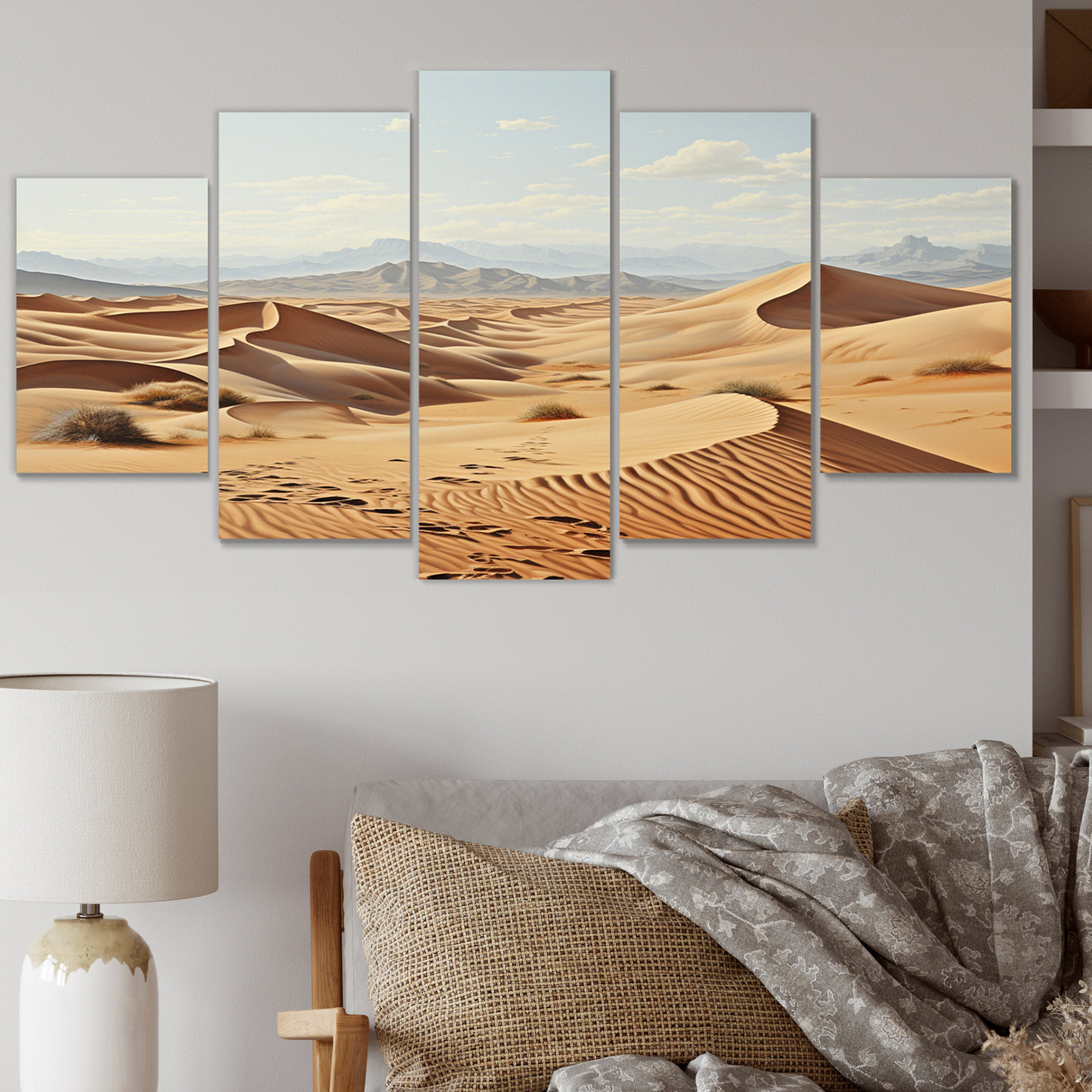 Design Art Beige Saharan Dunes II - African American Metal Art Print ...