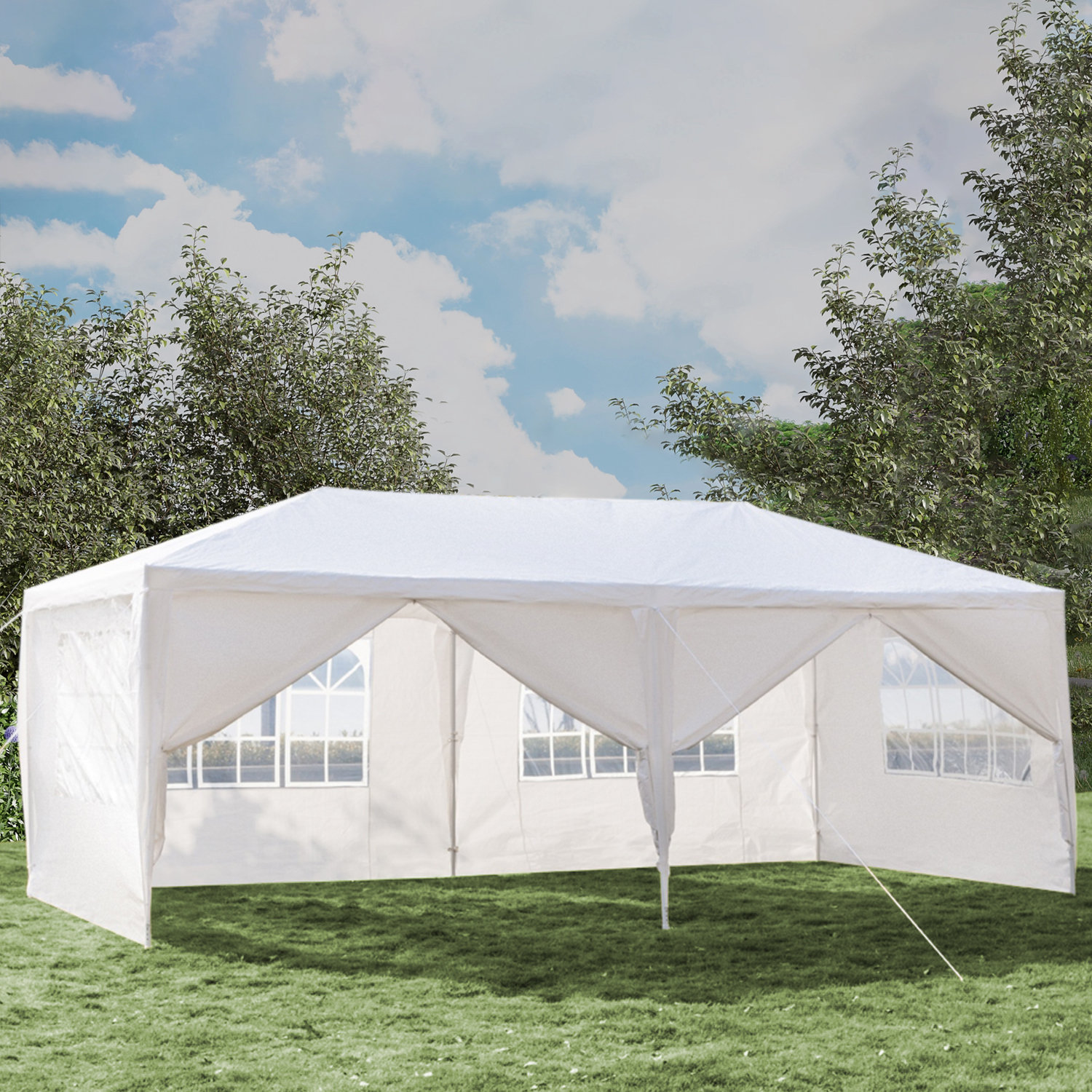 CG INTERNATIONAL TRADING 20 Ft. W x 8.5 Ft. D Iron Party Tent - Wayfair ...