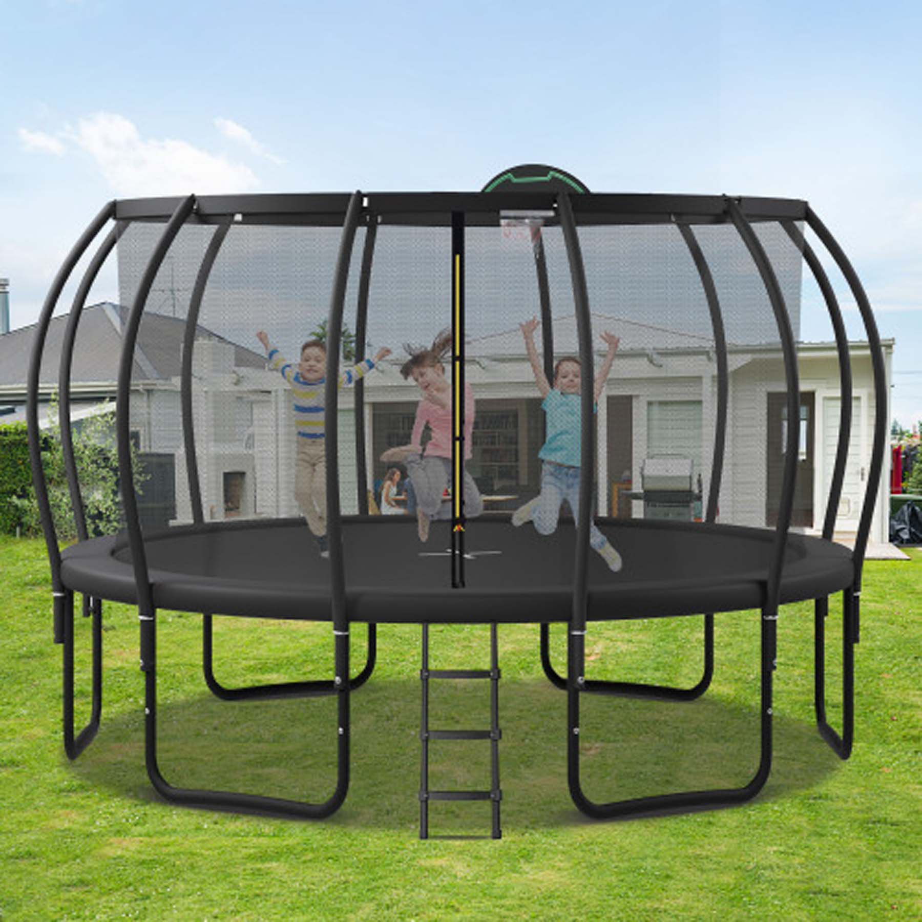 R&M Furniture Outdoor Kids' Trampoline with Advanced Safety Features ...
