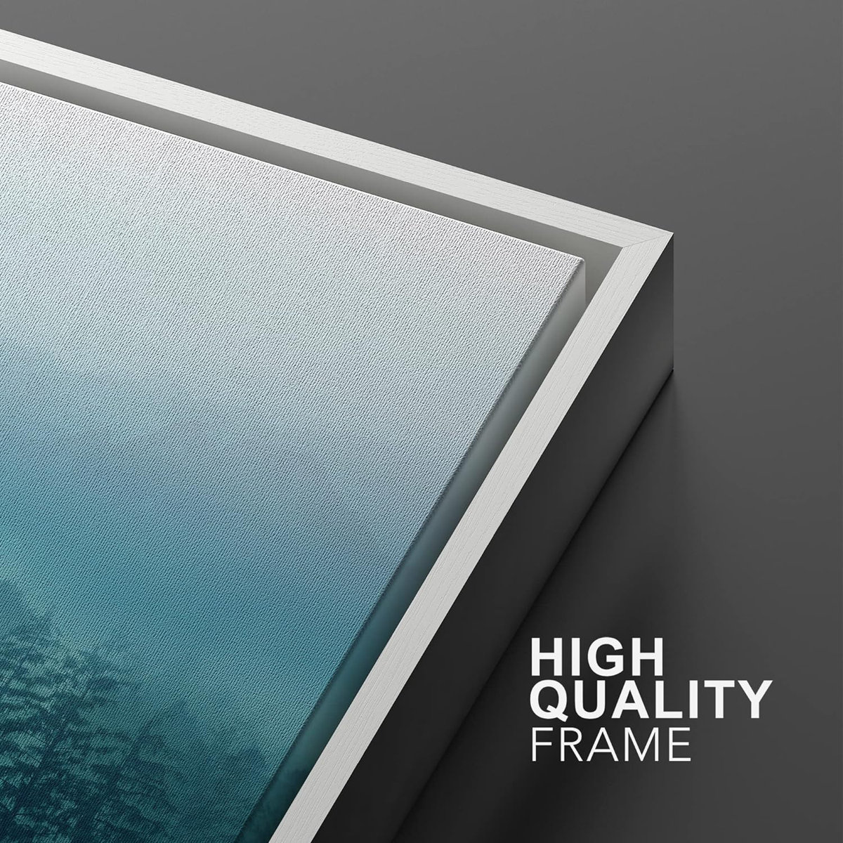 IDEA4WALL Teal Mist & Fog Forest Tree Valley Nature Landscape Print ...