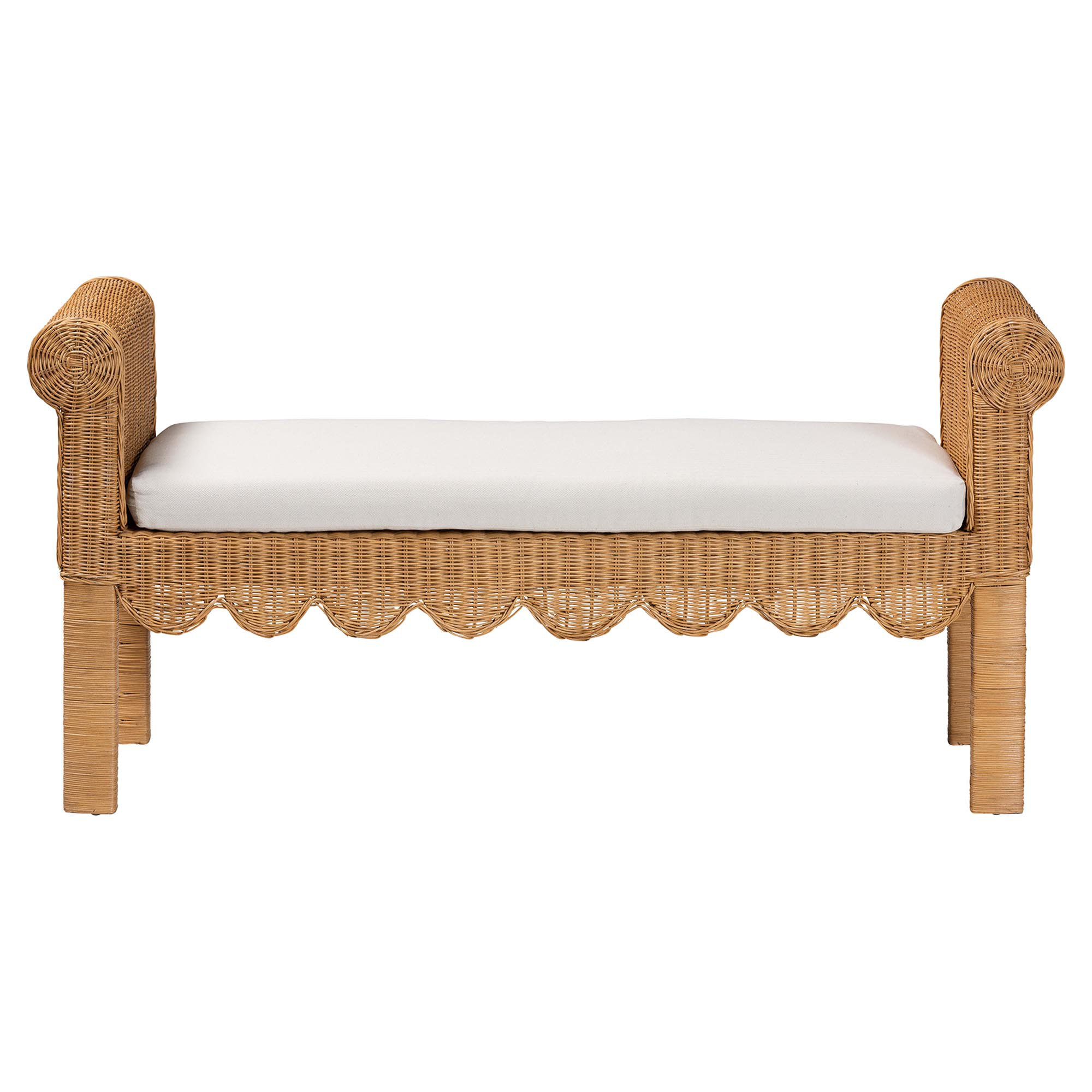 Bayou Breeze Bali & Pari Reiko Handwoven Natural Rattan Bench With ...