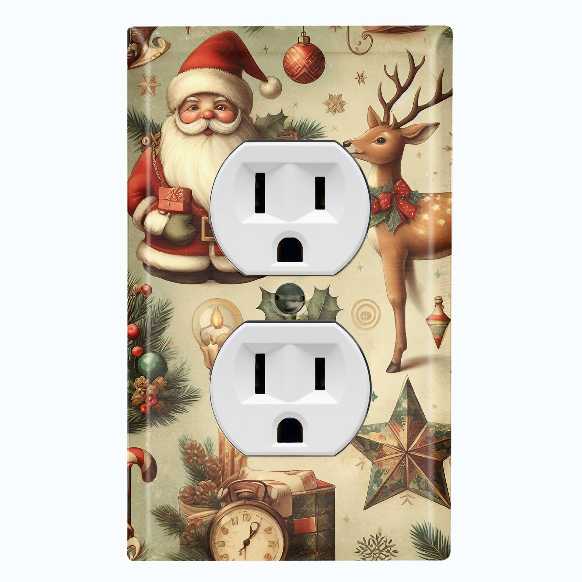 WorldAcc Metal Light Switch Plate Outlet Cover (Christmas Santa ...