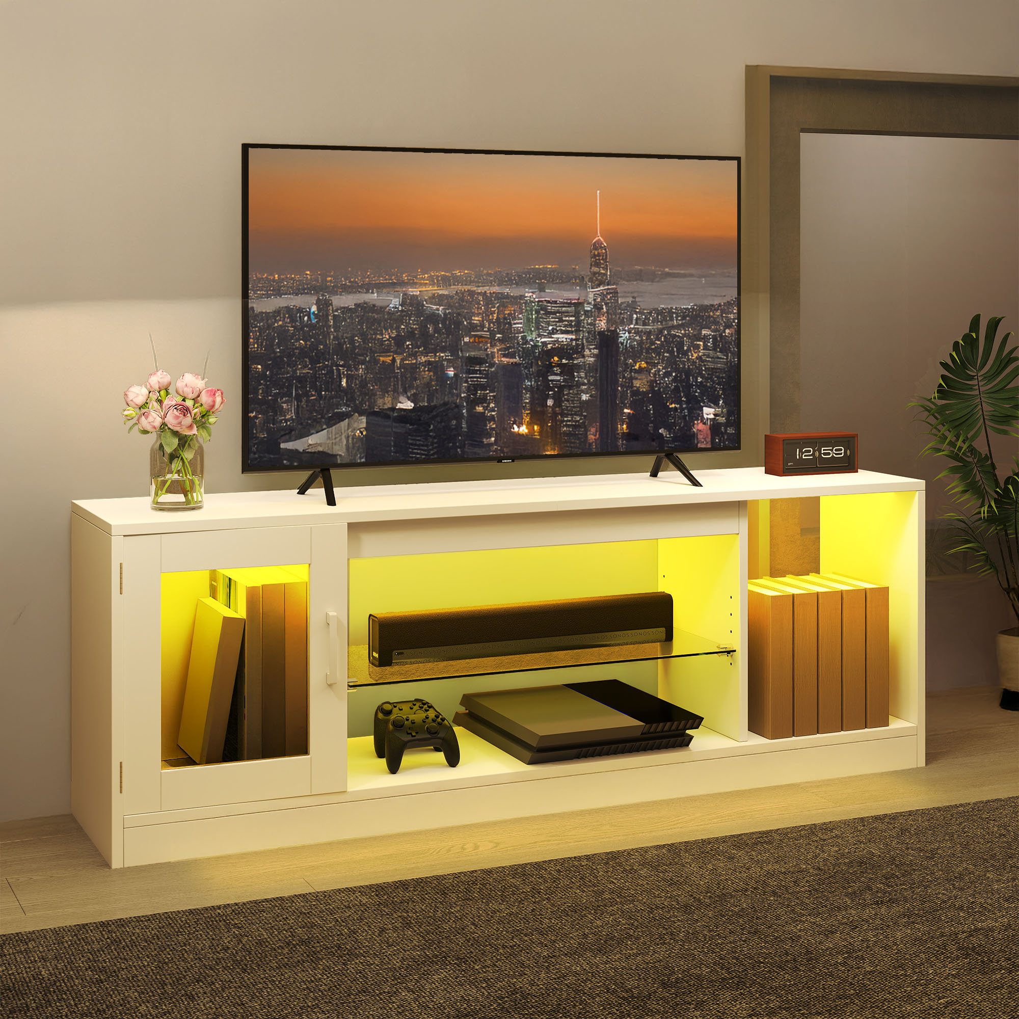 Metro Lane LED TV Unit for TVs up to 65 Inch, TV Cabinet , Gaming ...