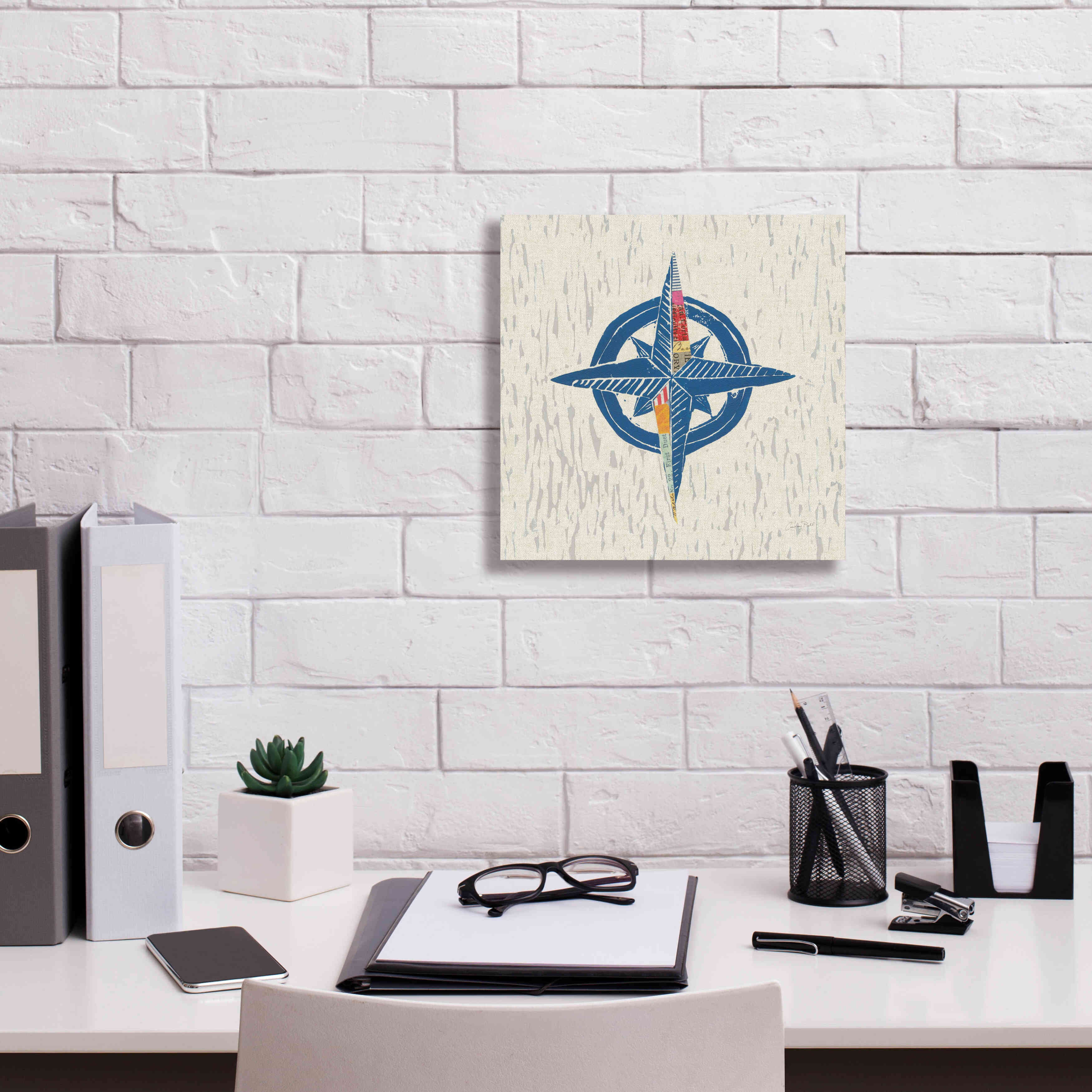 Breakwater Bay Callie Nautical Collage I On Linen On Canvas by Courtney ...