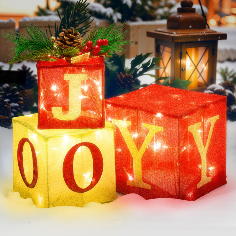The Holiday Aisle® 3 Piece Christmas Gift Boxes Inflatable Set ...