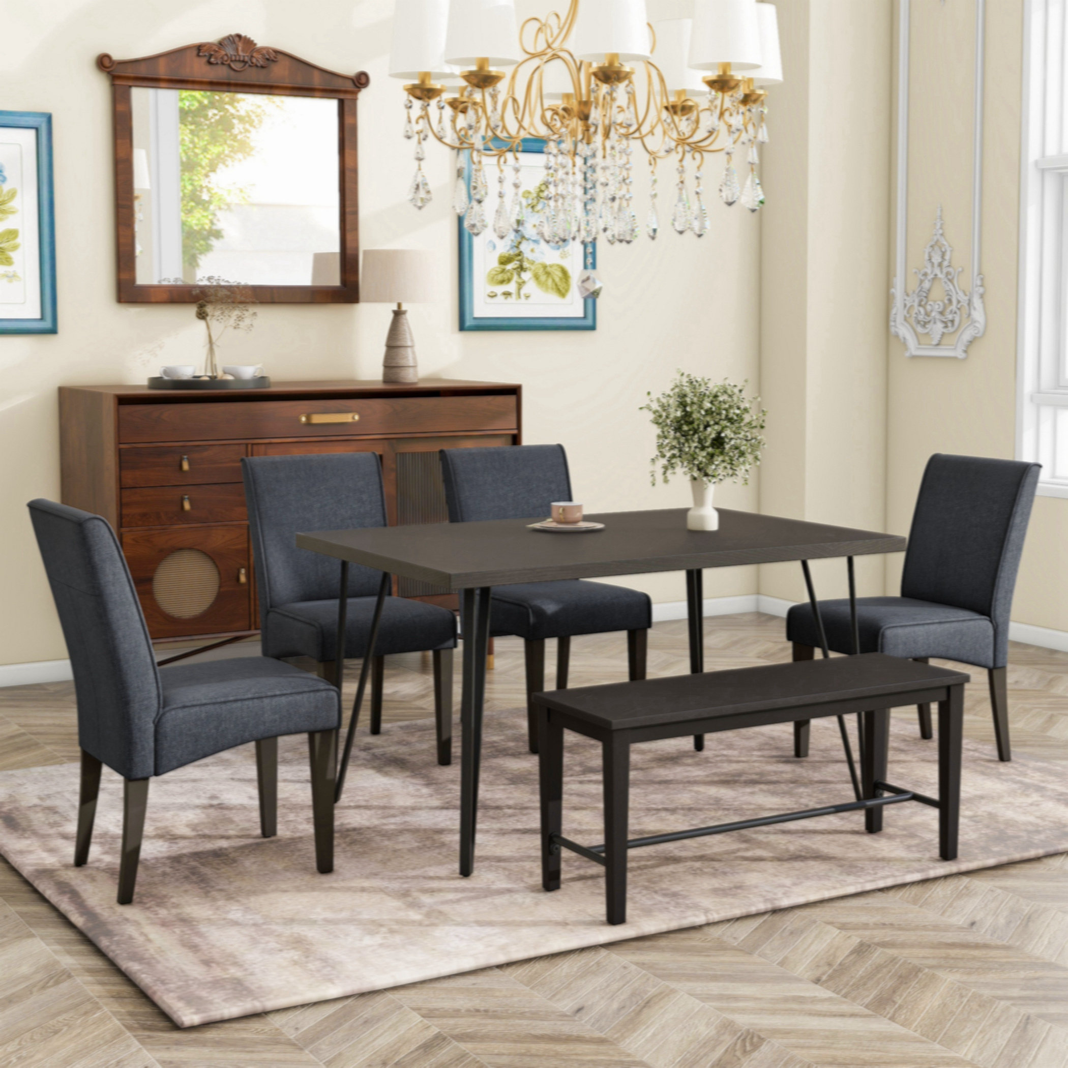 Red Barrel Studio® Coalgate Square 36'' L x 36'' W Dining Set | Wayfair